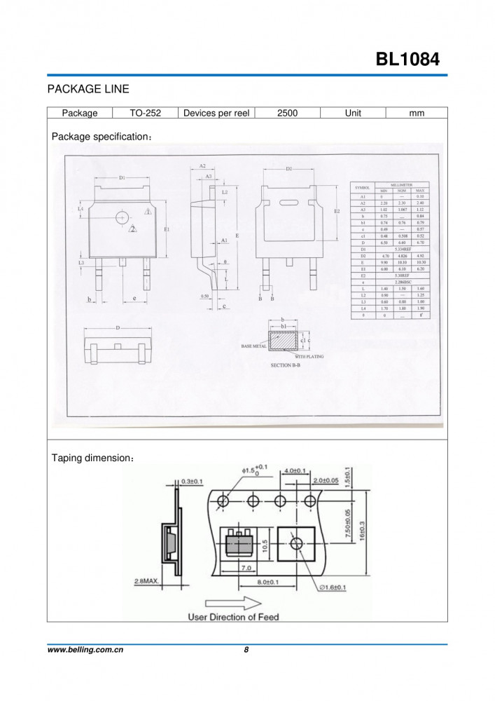 BL1084 datasheet page 8