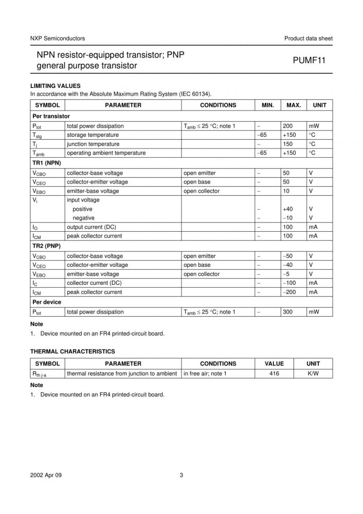 PUMF11,115 datasheet page 4