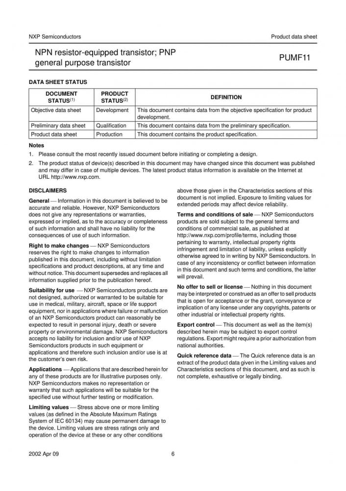 PUMF11,115 datasheet page 7