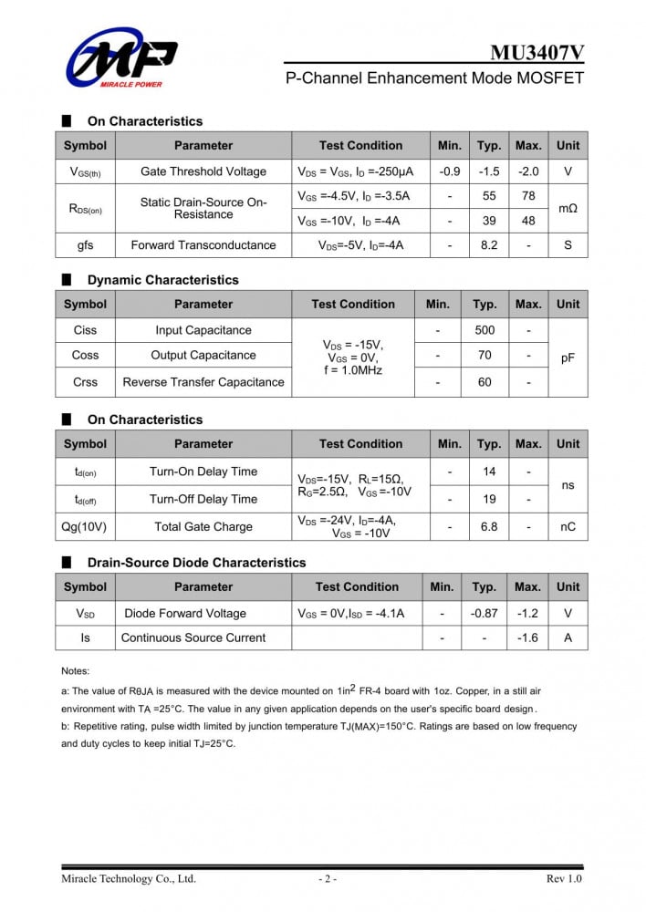 MU3407V datasheet page 2