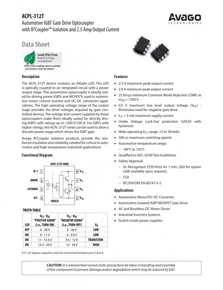 ACPL-312T datasheet page 1