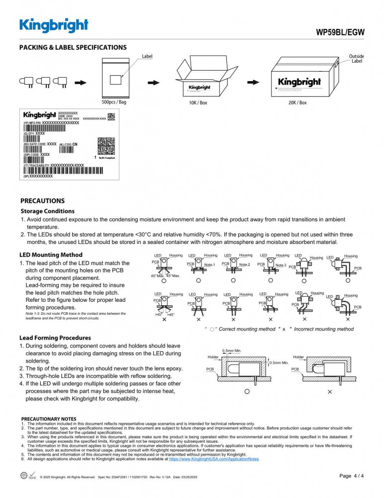 WP59BL/EGW datasheet page 4