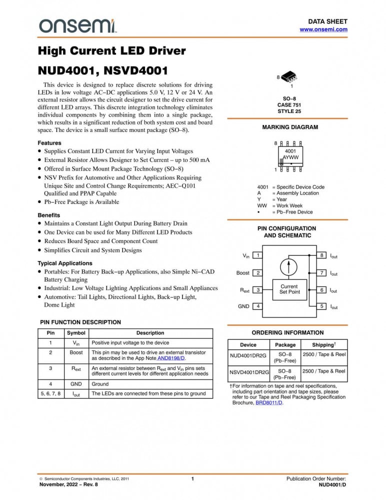 NUD4001DGEVB document page 1