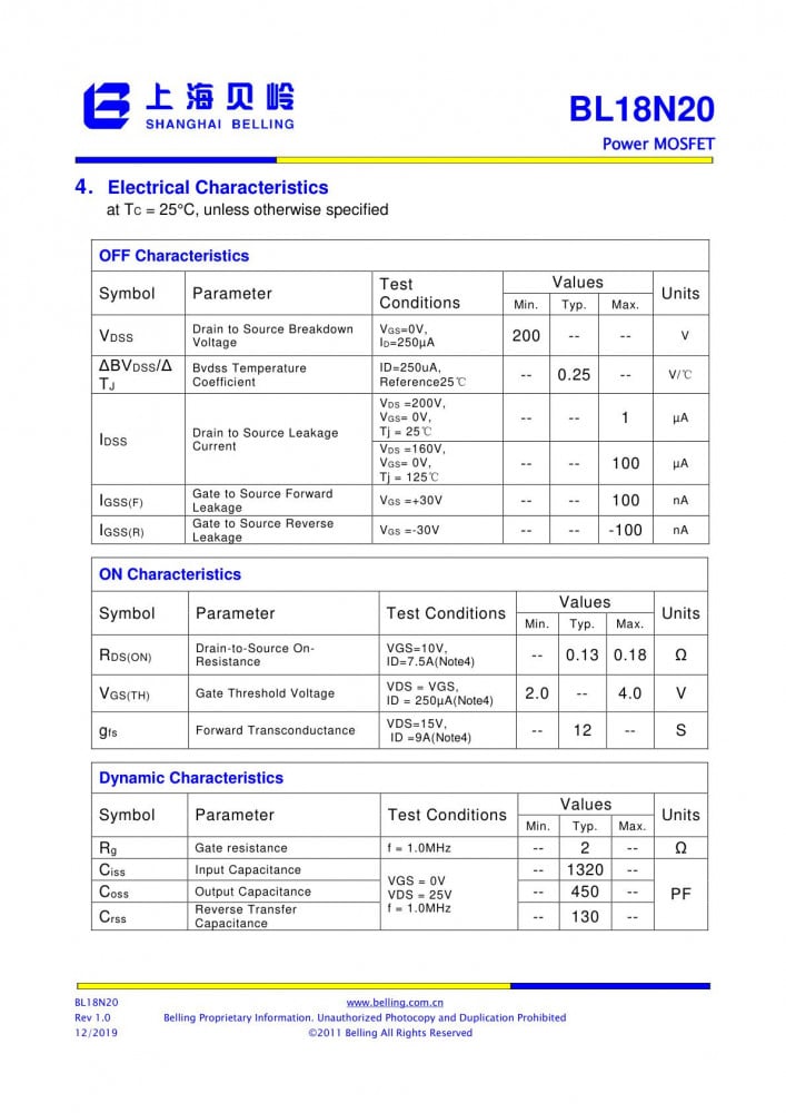 BL18N20 datasheet page 3