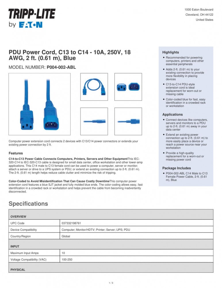 P004-002-ABL technical document page 1