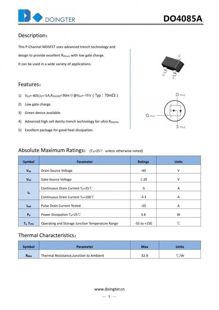 DO4085A datasheet page 1