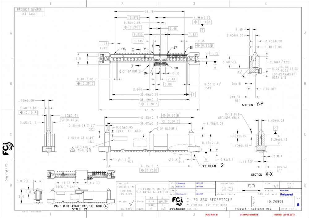 Amphenol 10120909 drawing sheet 1