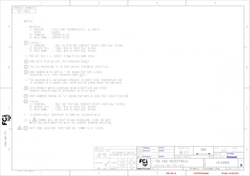 Amphenol 10120909 drawing sheet 3