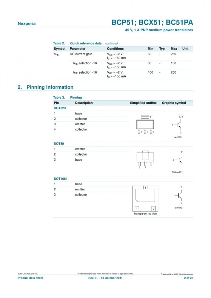 BCX51 datasheet page 2
