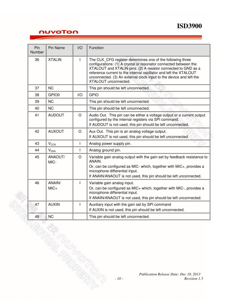 ISD3900 datasheet page 10