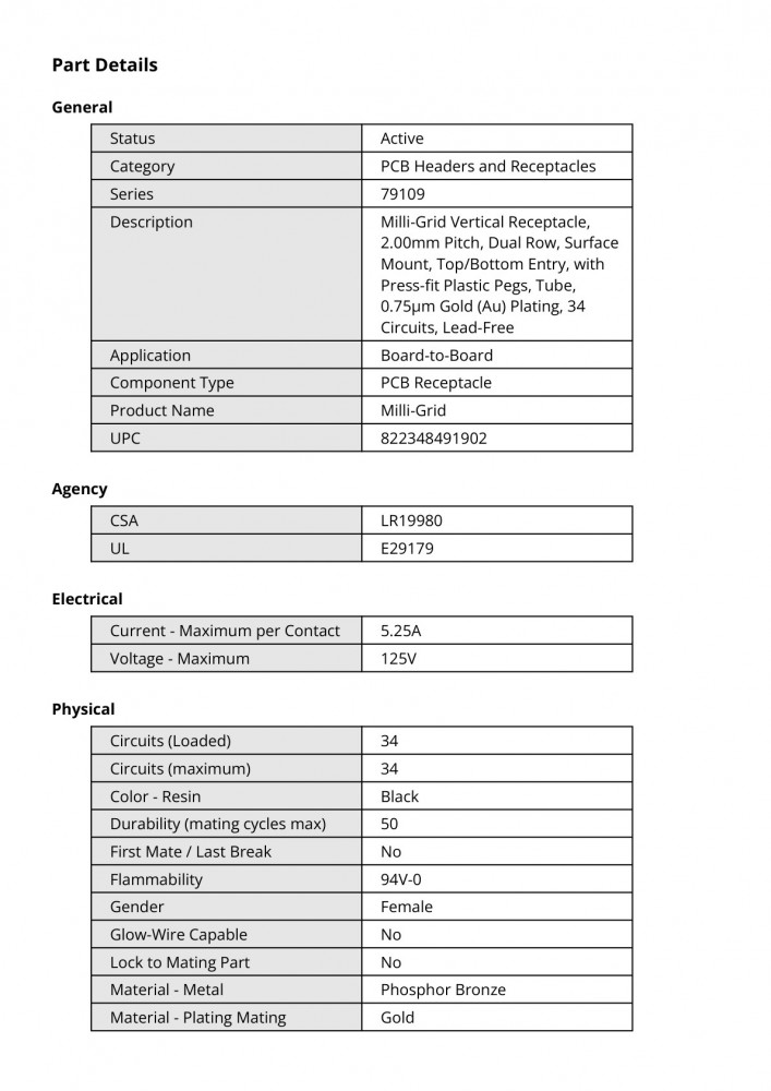 Technical document page 2 for MOLEX 791091266