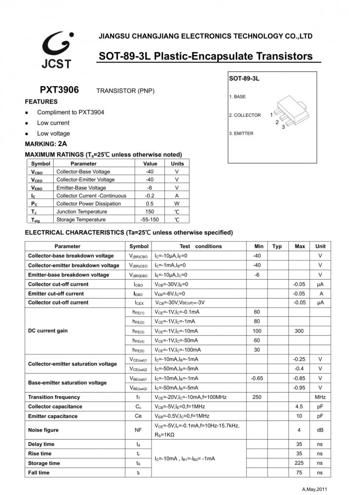 JSCJ PXT3906 datasheet page