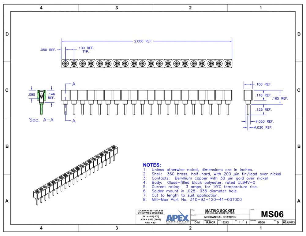 APEX MS06 technical document page