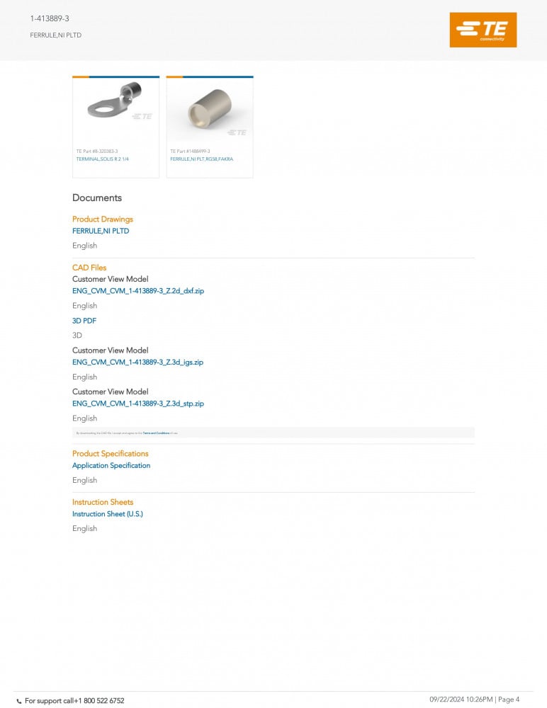 TE Connectivity 1-413889-3 technical document page 4
