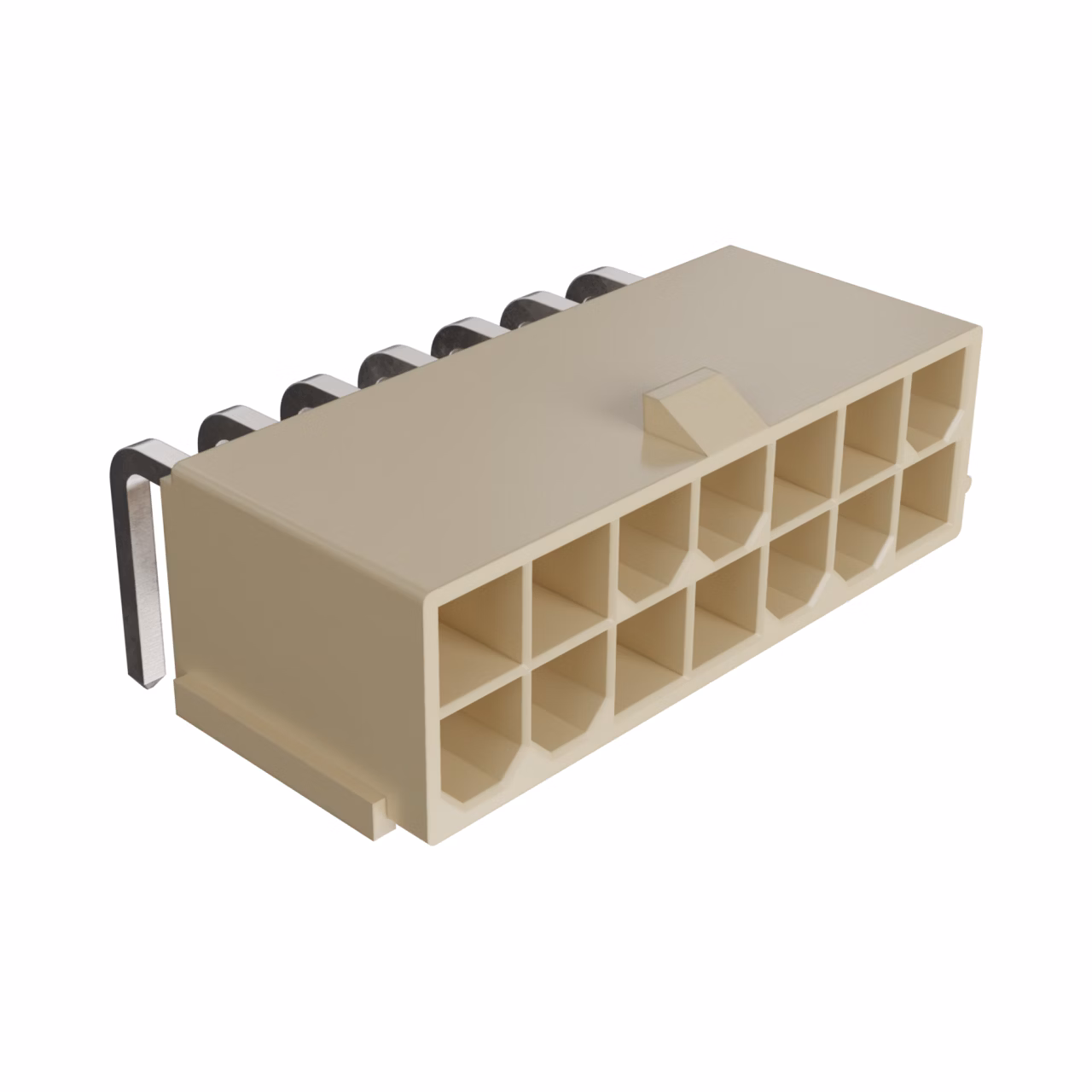 C-Grid Breakaway PCB Header, 2.54mm Pitch, Surface Mount, Dual Row, Vertical, 14 Circuits, Tin (Sn) Plating, 6.10mm Mating Pin Length, Tube