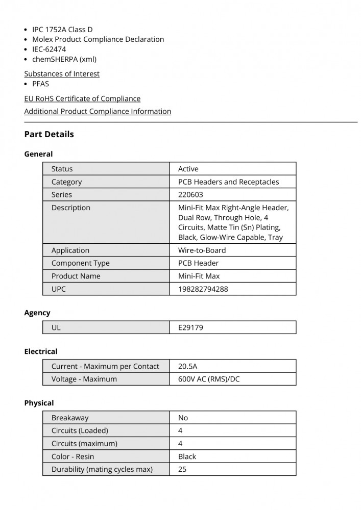 MOLEX 2206030104 technical document preview, page 2