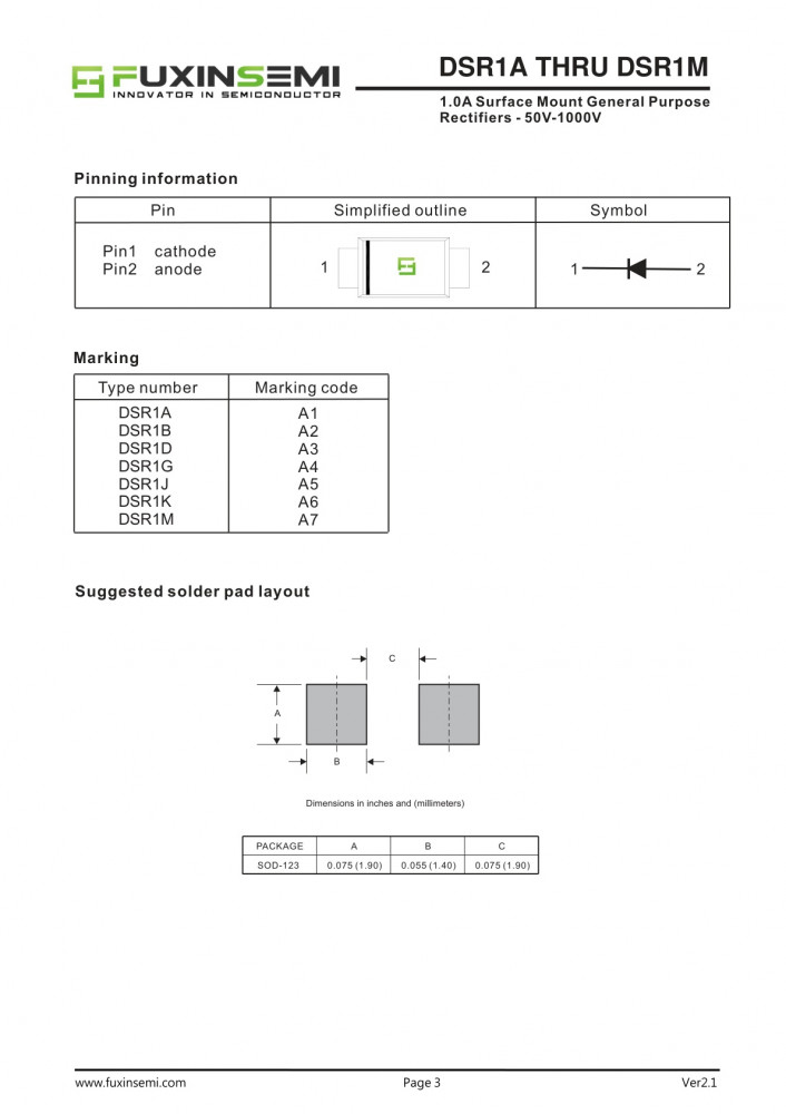 DSR1M datasheet page 3