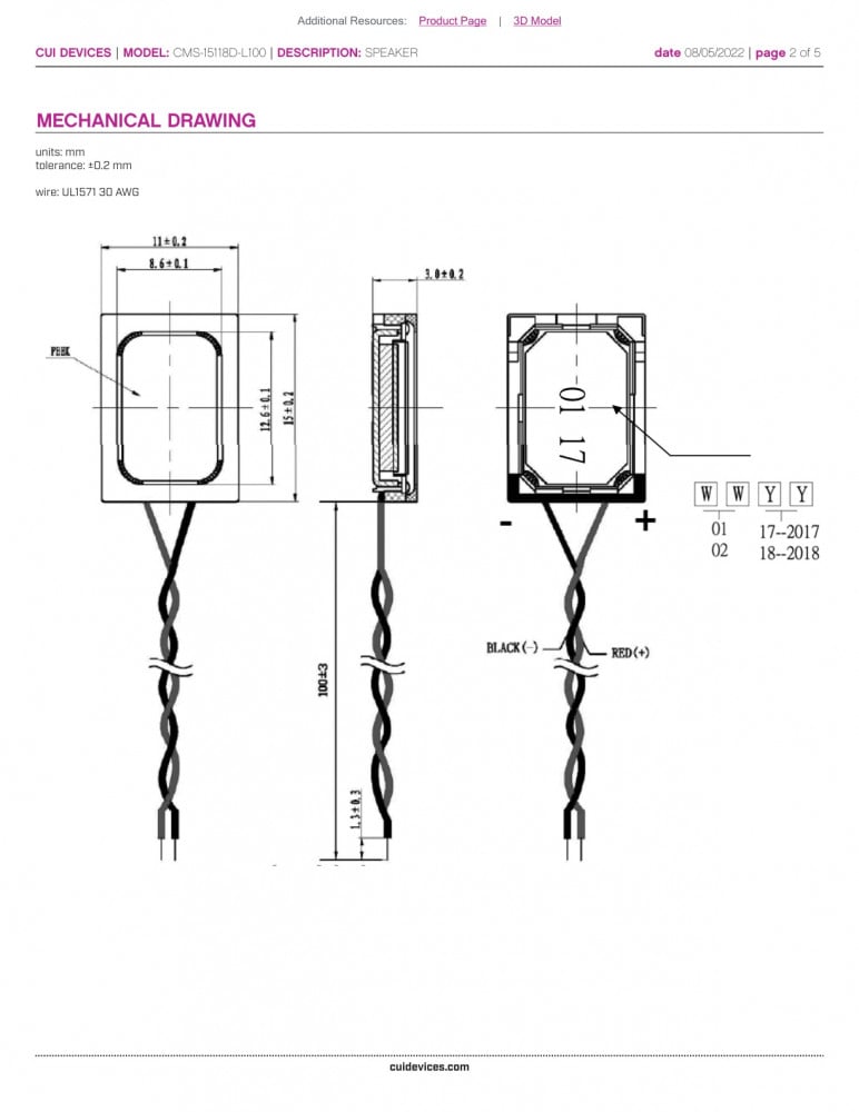 CMS-15118D-L100 datasheet page 2