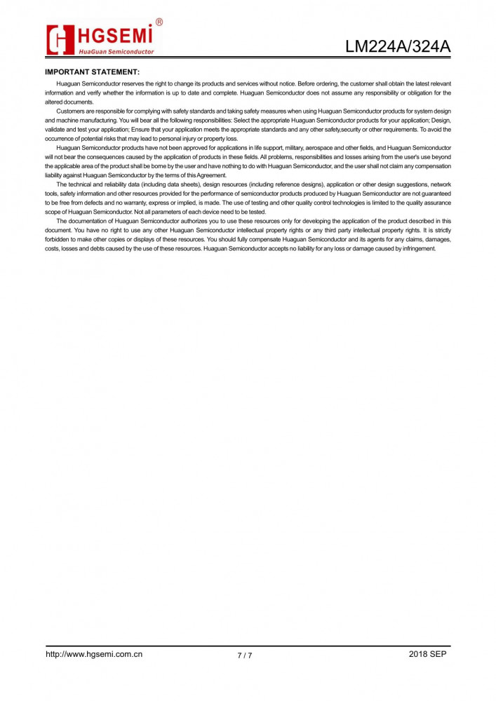 HGSEMI LM324A datasheet page 7
