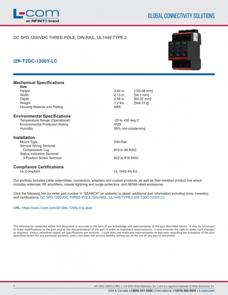 I2R-T2DC-1200Y-LC product documentation page 2