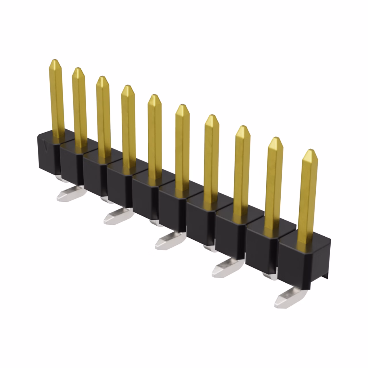 C-Grid / SL Header, Surface Mount, Breakaway, Vertical, 10 Circuits, 0.38µm Gold (Au) Plating, Tube Packaging without Cap, Lead-Free for sale