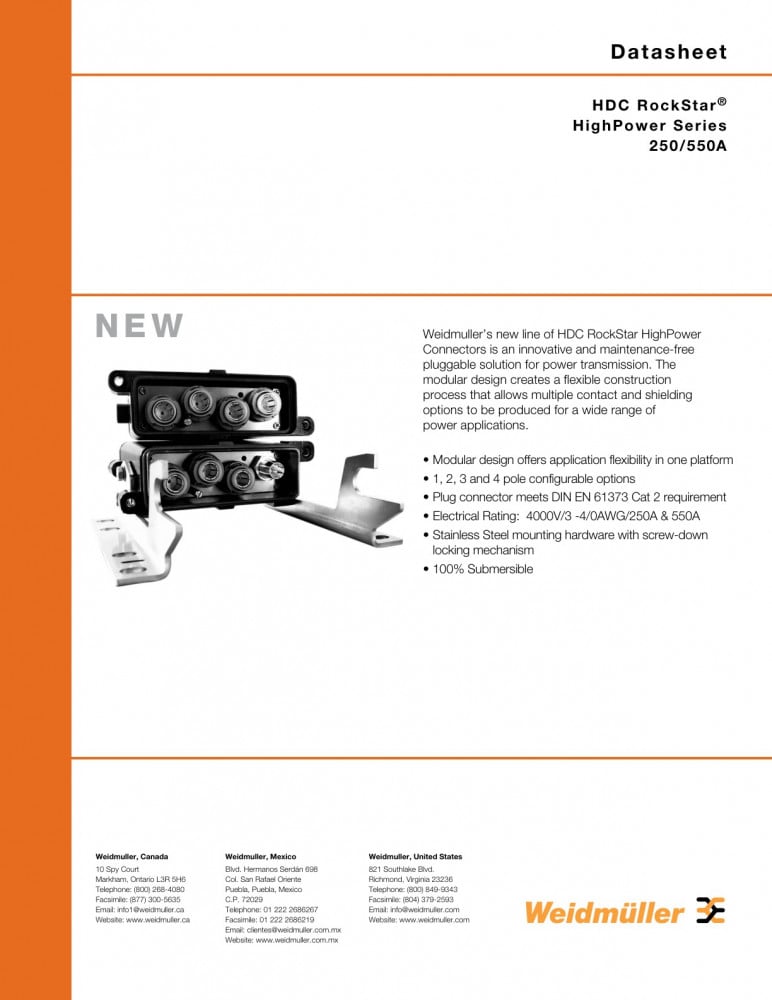 WEIDMULLER HDC RockStar HighPower document page 1