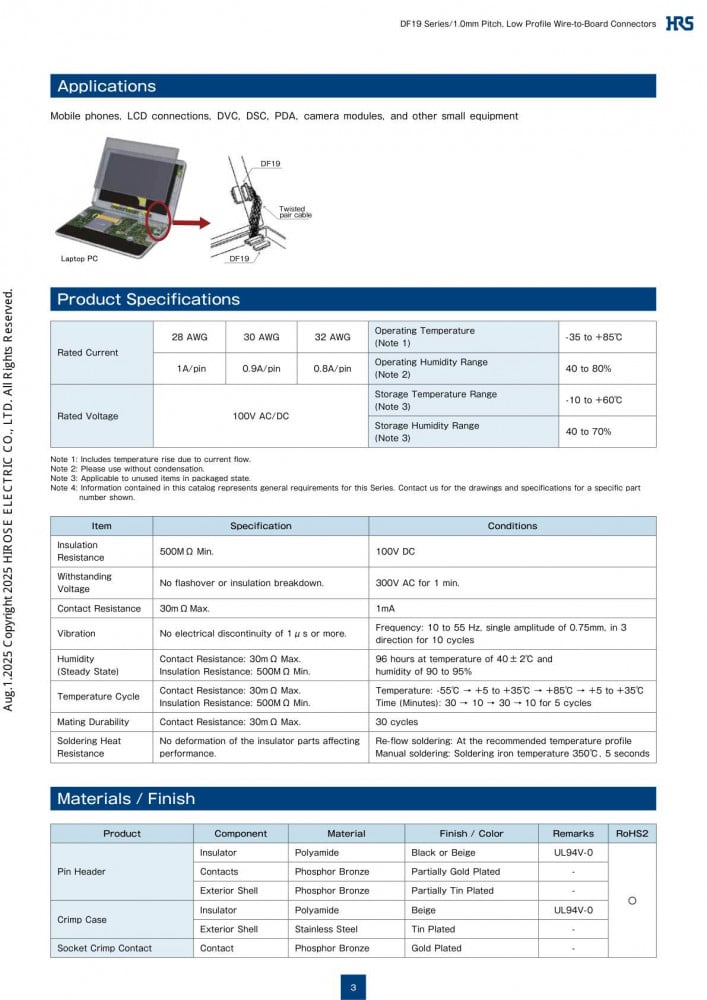 HRS DF19 datasheet page 3