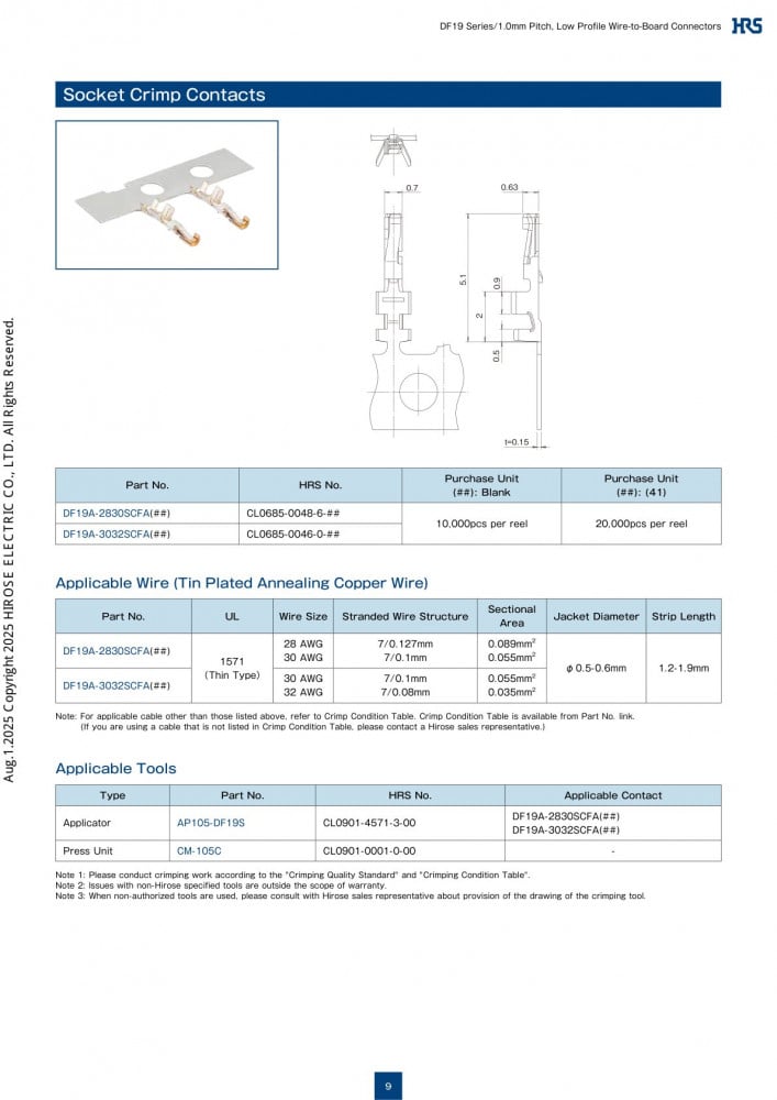 HRS DF19 datasheet page 9