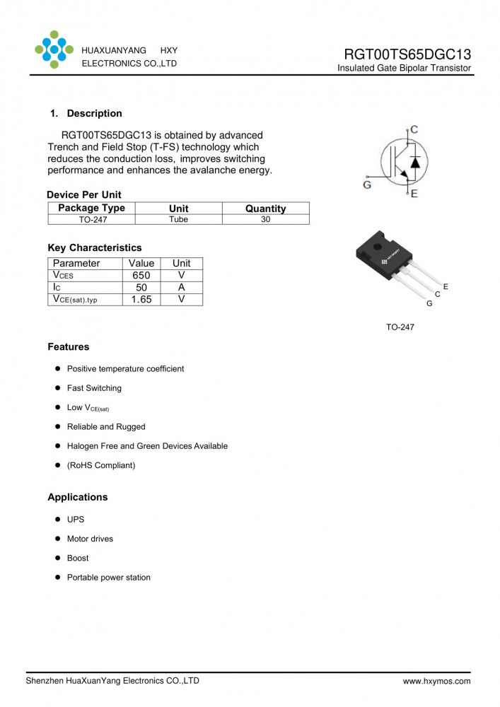 RGT00TS65DGC13-HXY datasheet page 1