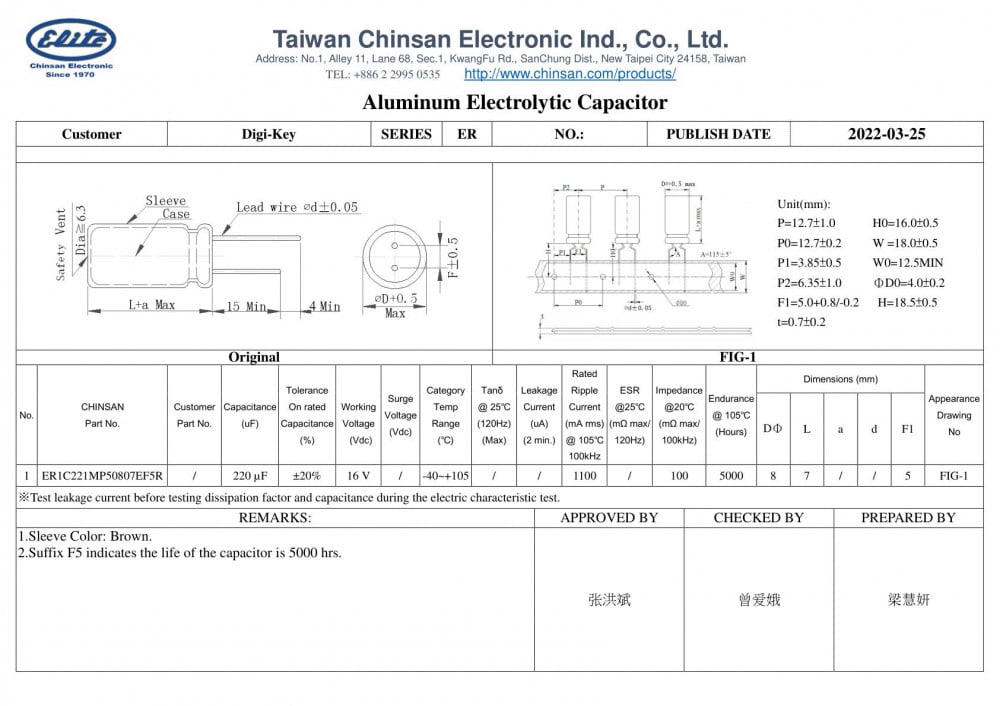 Chinsan ER series document page 3