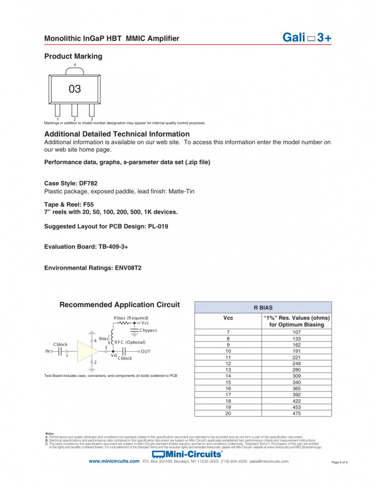 GALI-3+ datasheet page 3