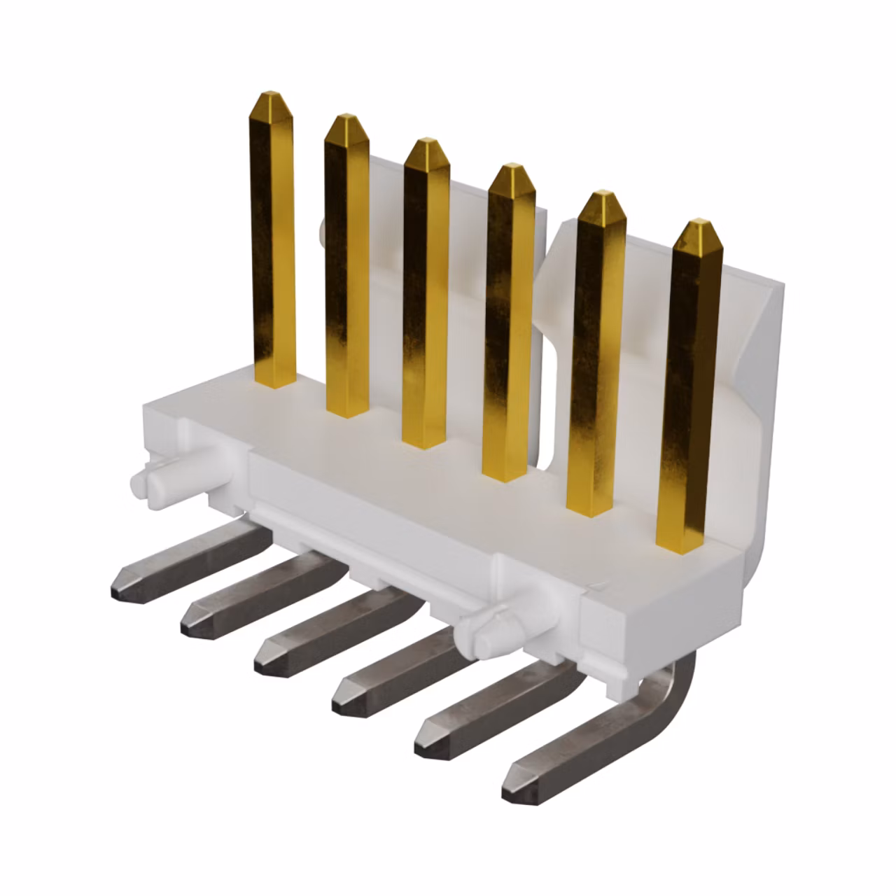 KK 396 Solid Right-Angle Header, Friction Lock, with Snap-in Plastic Peg  PCB Lock, 6 Circuits, 0.38µm Gold (Au) Selective Plating for sale