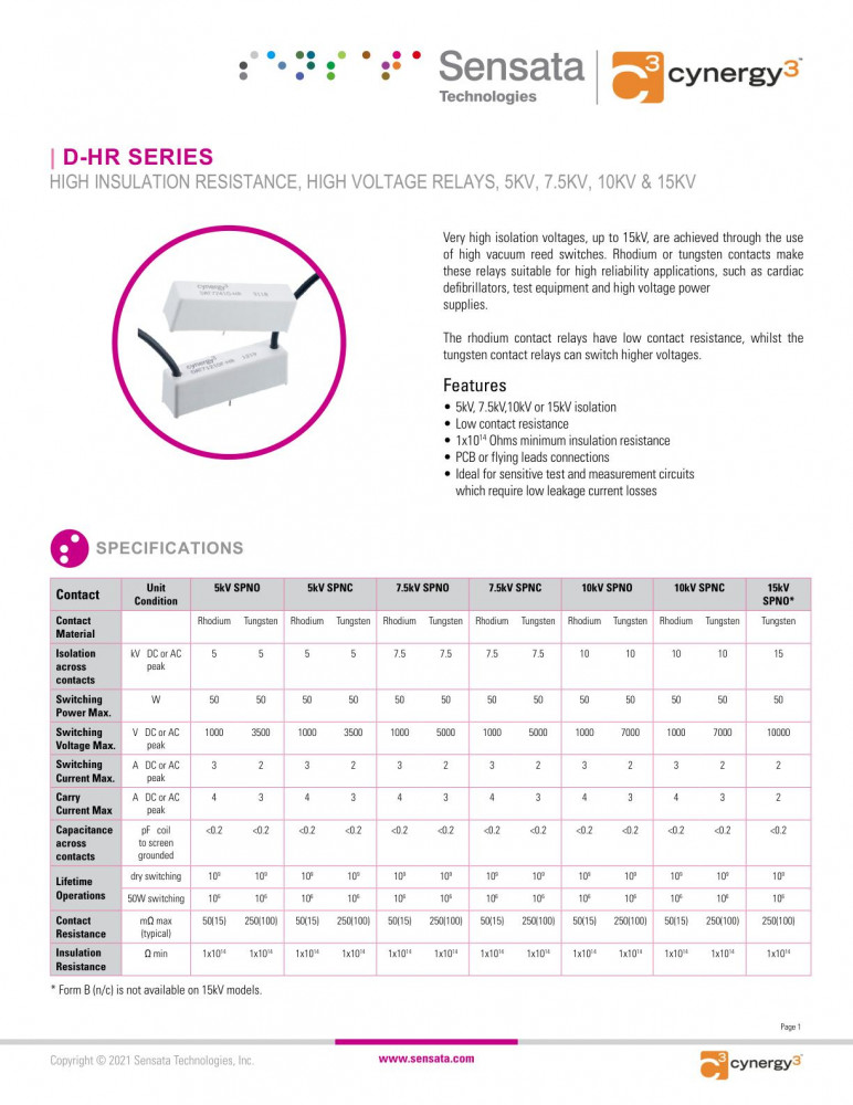 DAR70505-HR technical document page 1