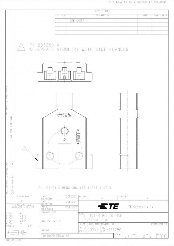 TE Connectivity 235280 drawing sheet 2