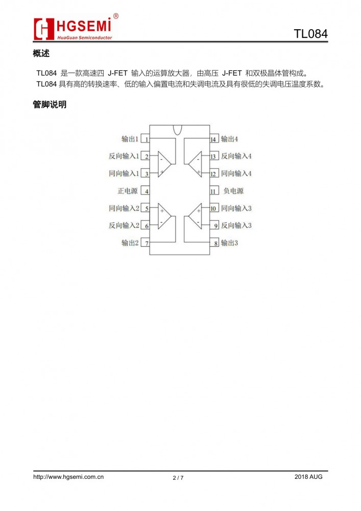 TL084CMT/TR technical document page 2