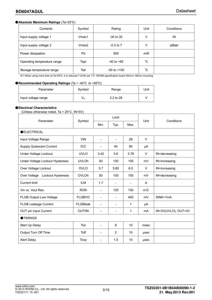 BD6047AGUL-E2 datasheet page 3