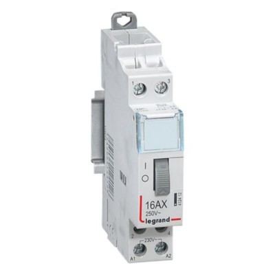 CX³ - Standard pulse-operated two-pole latching relay 16A 230V~ 2NO - DIN rail mounting 1 module - Front push-button control for sale