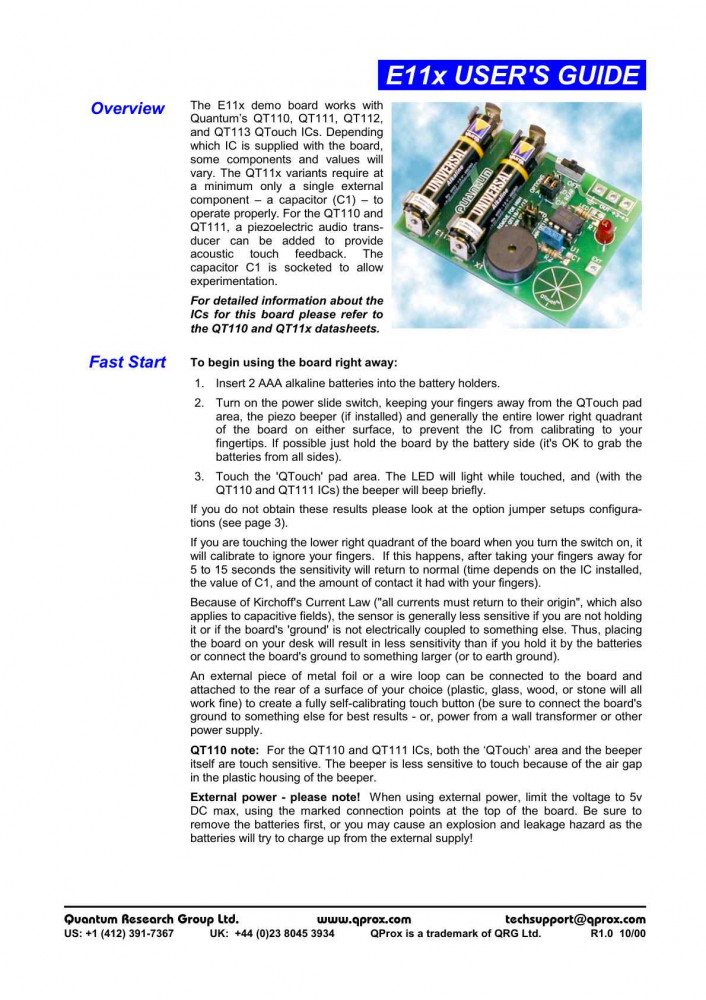 E111 user guide page 1