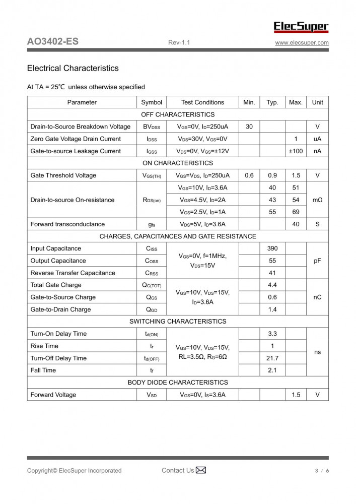 AO3402-ES datasheet page 3
