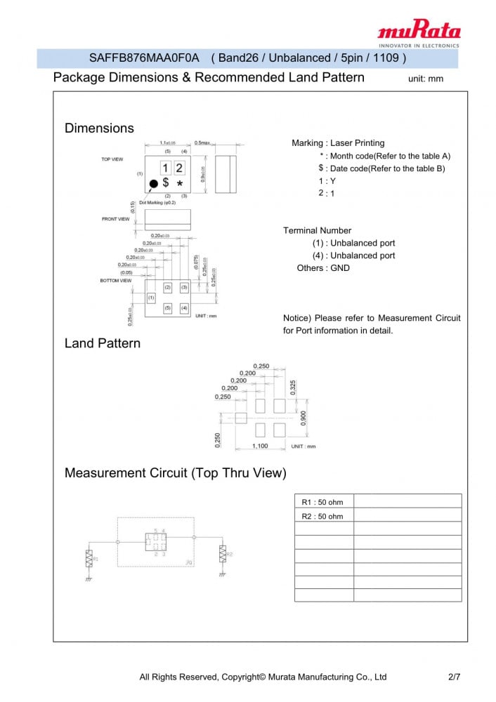 SAFFB876MAA0F0AR1X datasheet page 3