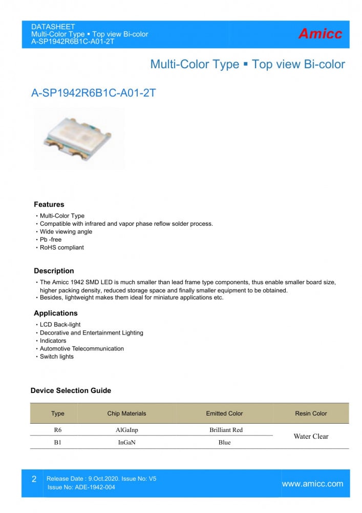 A-SP1942R6B1C-A01-2T datasheet page 2
