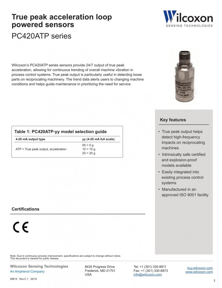 PC420ATP series datasheet page 1