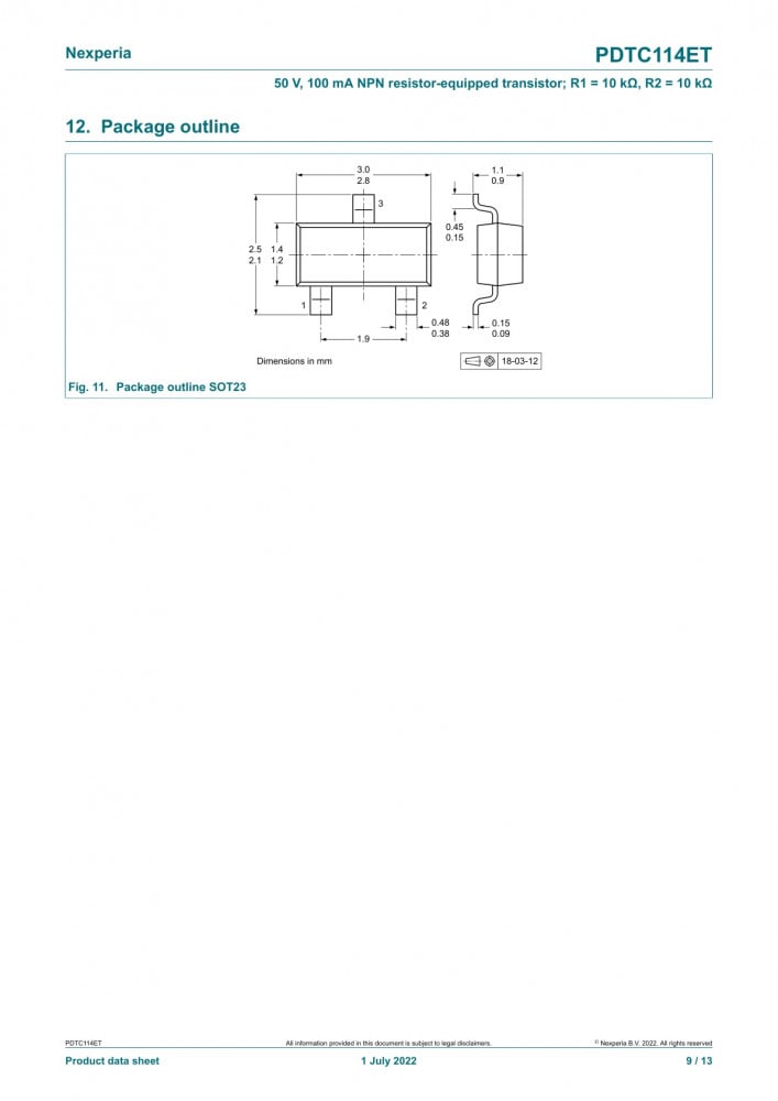 PDTC114ET datasheet page 9