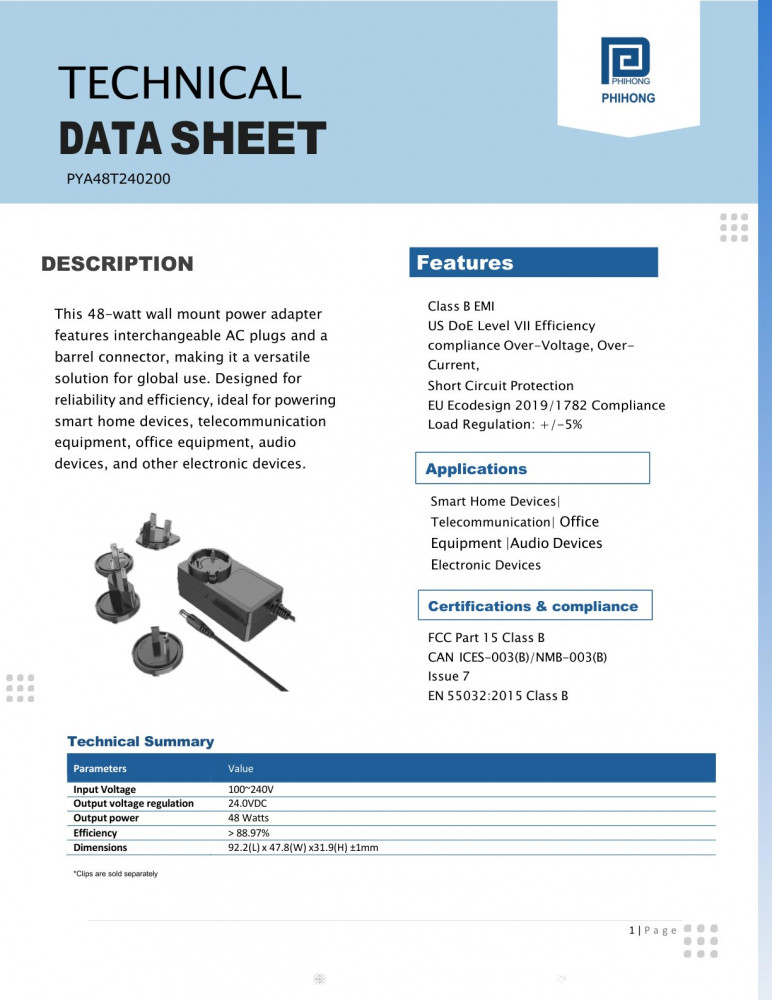 PYA48T240200 technical document page 1