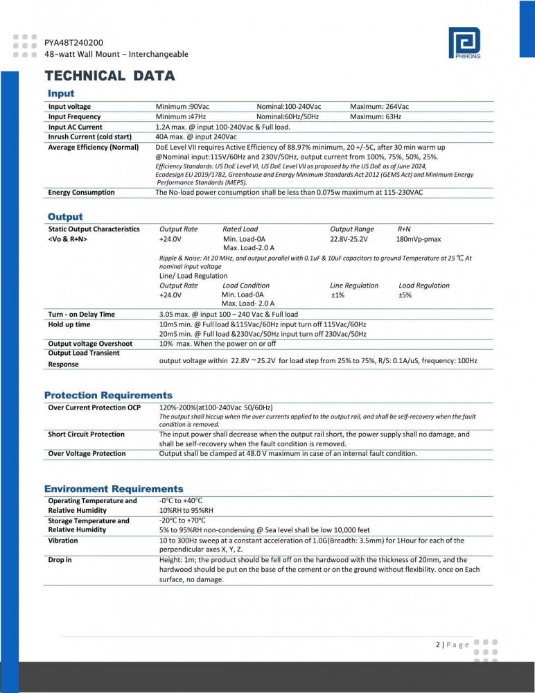 PYA48T240200 technical document page 2