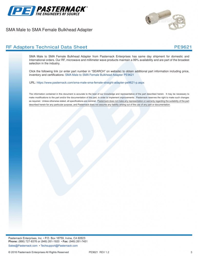 PE9621 technical document page 3