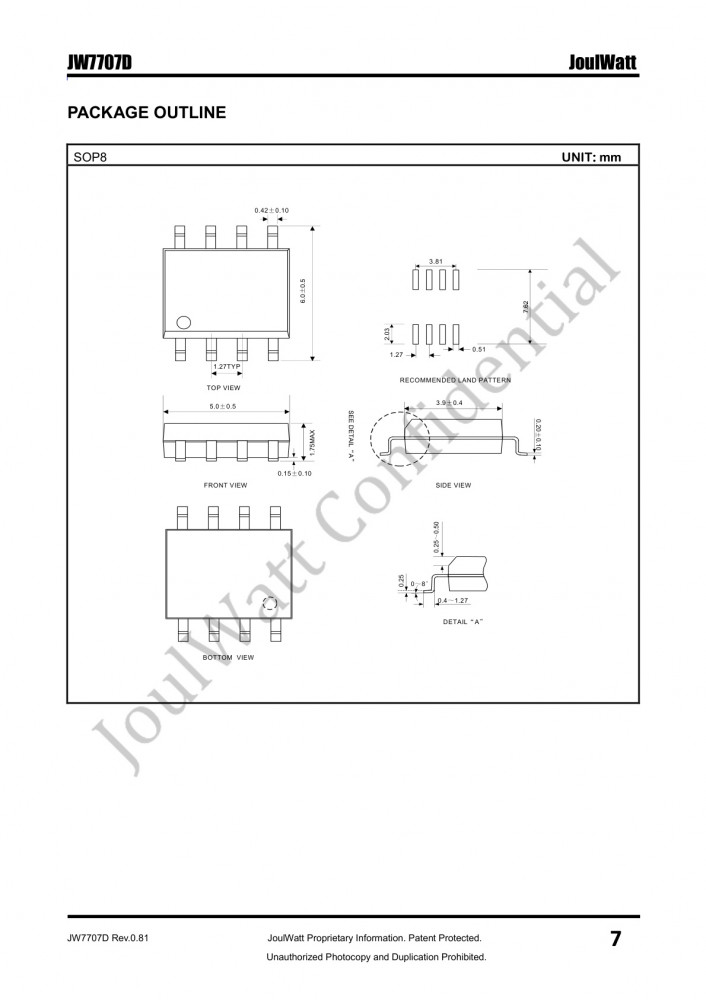 JW7707D datasheet page 7