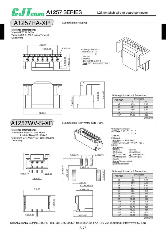 CJT A1257 series technical document page 3