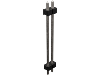 Milli-Grid Header, Single Row, Dual Body, Through Hole, Vertical, 2 Circuits, Tin (Sn) Overall Plating, 20.00mm Stacking Height, 2.25mm Tail Length, Tray, Lead-Free for sale