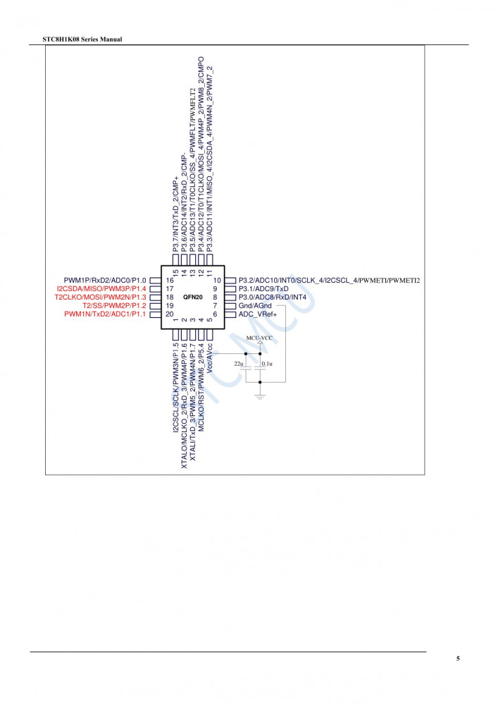 STC8H1K08 document page 5
